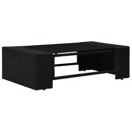 vidaXL 10-tlg. Garten-Lounge-Set Poly Rattan Schwarz