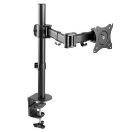 Regulowany uchwyt ULTRADESK SKELETON Single na monitor, 2-9KG, mocowanie na zacisk, 17"-30", 75x75/100x100, czarny