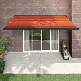 vidaXL Markise Einziehbar Orange und Braun 4,5x3 m Stoff und Aluminium