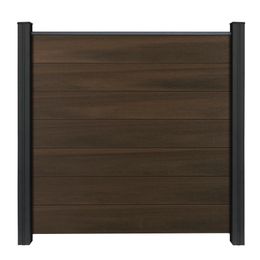 GroJa Steckzaun 'Solid Grande' BPC quadratisch Walnussfarben 180 x 180 cm