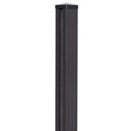GroJa Pfosten Steckzaun Aluminium anthrazit 7 x 7 x 300 cm