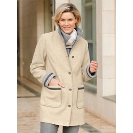 WITT Damen Longjacke mit Schulterpolstern, beige-grau-meliert, Gr&ouml;&szlig;e 19