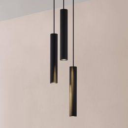 LINDBY Hängeleuchte Joffrey, Ø 24 cm, schwarz, 3-flg., GU10
