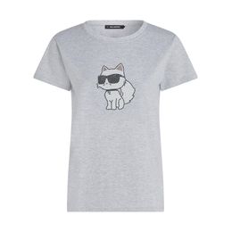 K by KARL LAGERFELD Karl Lagerfeld T-Shirt Damen Gr&ouml;&szlig;e L graumeliert / rosa / schwarz / wei&szlig;