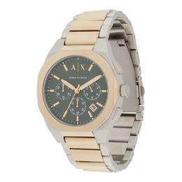 Armani Exchange Uhr 'RAFAEL' Herren Gr&ouml;&szlig;e One Size gold / dunkelgr&uuml;n / silber