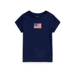Polo Ralph Lauren T-Shirt M&auml;dchen Gr&ouml;&szlig;e 124/128 navy / feuerrot / wei&szlig;
