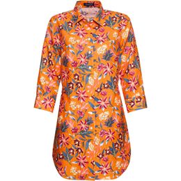 Highmoor Lange Leinenbluse mit Blumenmuster Orange (Gr&ouml;&szlig;e: 42)