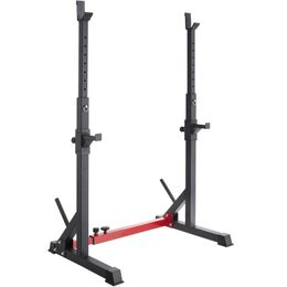 TecTake&reg; Squat Rack, multifunktional, H&ouml;he und Breite verstellbar, bodenschonende Kunststoffkappen, inklusive 2 Aufnahmen f&uuml;r Hantelscheiben
