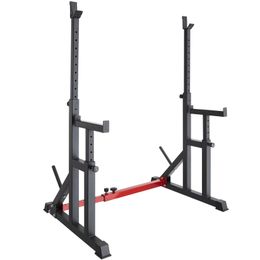 TecTake&reg; Squat Rack, multifunktional, H&ouml;he und Breite verstellbar, bodenschonende Kunststoffkappen, inklusive 2 Aufnahmen f&uuml;r Hantelscheiben