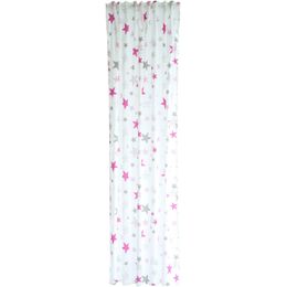 Vorhang HOMING "Stars" Gr. 1, rosa (rosa, weiß), B:140cm H:175cm, Baumwolle, Gardinen, blickdicht, Kinderzimmer, Sterne, Babyzimmer
