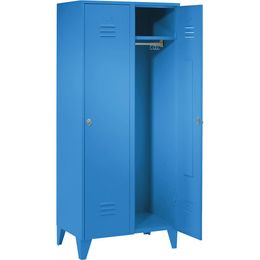 Wolf Spind Berlin 2, 2 Abteile, lichtblau, Breite 800 mm, flache Dachform