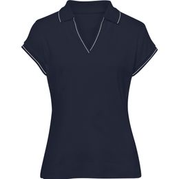 Heine Damen Poloshirt mit Ripp-Struktur rot Gr&ouml;&szlig;e 40