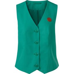 CR&Eacute;ATION L Damen Weste mit spitz zulaufendem Saum smaragd Gr&ouml;&szlig;e 48