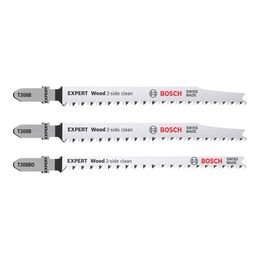 Bosch EXPERT Wood 2-side clean Stichsägeblatt-Set 3-tlg., T308B/BO für Stichsägen (2608900559)