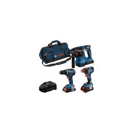Bosch Combo Kit 3-tlg. 18V: GSR 18V-55/GDX 18V-200/GBH 18V-22, 3 x Akku, Schnellladegerät (0615A5003B)