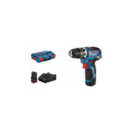 Bosch Akku-Bohrschrauber GSR 12V-35 FC mit 2 x 3,0 Ah Li-Ion Akku 1 Aufsatz L-BOXX (06019H3001)