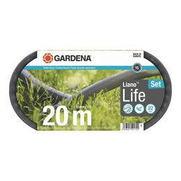 Gardena Liano Life Textilschlauch 1/2, 20 m Set für Bewässerung im Garten, aus Gewebe, Durchmesser 13 mm (1/2), Länge 20 m, inklusive Armaturen, 18450-20)