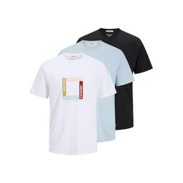 Jack & Jones JACK & JONES T-Shirt Herren Größe M pastellblau / schwarz / weiß