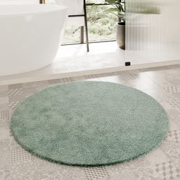 Badematte HOMIE LIVING "Porto Azzurro", grün (salbei grün), H:30mm, Polyester, Badematten, Badteppich, uni, rechteckig & rund, waschbar, Badezimmerteppich