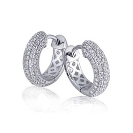Paar Creolen Firetti "Schmuck Geschenk Silber 925 Ohrschmuck glitzernd", silber (silberfarben, kristallweiß, kristallweiß), Ohrringe, Damen, Silber 925 (Sterlingsilber), mit Zirkonia (synth.)