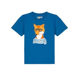 watabout.kids T-Shirt 'Fuchs' Jungen Gr&ouml;&szlig;e 122/128 royalblau / orange / wei&szlig;