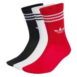 adidas originals Socken 'Crew 3 Pairs' Mädchen Größe 34/36 grau / rot / schwarz / weiß