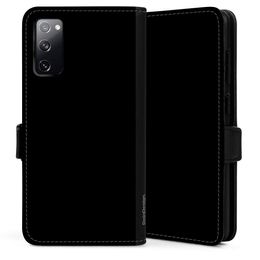 DeinDesign Galaxy S20 Handy Klapph&uuml;lle Handyh&uuml;lle aus Kunst Leder schwarz Flip Case Unicoloured Black Colour Sideflip mit Lasche