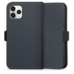 DeinDesign iPhone 11 Pro Handy Klapph&uuml;lle Handyh&uuml;lle aus Kunst Leder schwarz Flip Case Anthracite Grey Unicoloured Sideflip mit Lasche