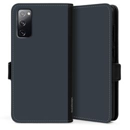 DeinDesign Galaxy S20 Handy Klapph&uuml;lle Handyh&uuml;lle aus Kunst Leder schwarz Flip Case Anthracite Unicoloured Grey Sideflip mit Lasche