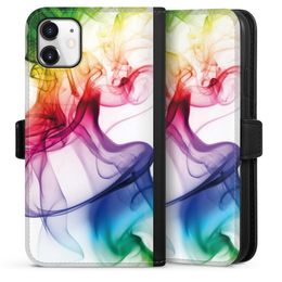 DeinDesign iPhone 11 Handy Klapph&uuml;lle Handyh&uuml;lle aus Kunst Leder schwarz Flip Case Rainbow Colour Water Sideflip mit Lasche