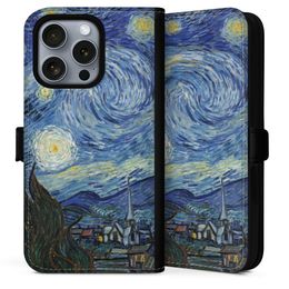 DeinDesign iPhone 16 Pro Max Handy Klapph&uuml;lle Handyh&uuml;lle aus Kunst Leder schwarz Flip Case The Starry Night Kunst Sideflip mit Lasche