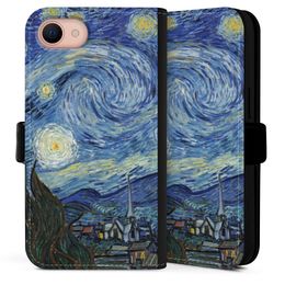 DeinDesign iPhone 16e Handy Klapph&uuml;lle Handyh&uuml;lle aus Kunst Leder schwarz Flip Case The Starry Night Kunst Sideflip mit Lasche