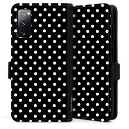 DeinDesign Galaxy S20 Handy Klapph&uuml;lle Handyh&uuml;lle aus Kunst Leder schwarz Flip Case Points Retro Polka Dots Sideflip mit Lasche