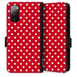 DeinDesign Galaxy S20 Handy Klapph&uuml;lle Handyh&uuml;lle aus Kunst Leder schwarz Flip Case Points Polka Dots Retro Sideflip mit Lasche