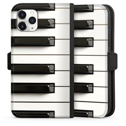 DeinDesign iPhone 11 Pro Handy Klapph&uuml;lle Handyh&uuml;lle aus Kunst Leder schwarz Flip Case Klavier Music Piano Sideflip mit Lasche