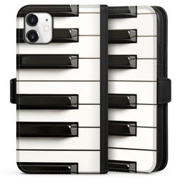DeinDesign iPhone 11 Handy Klapph&uuml;lle Handyh&uuml;lle aus Kunst Leder schwarz Flip Case Klavier Music Piano Sideflip mit Lasche