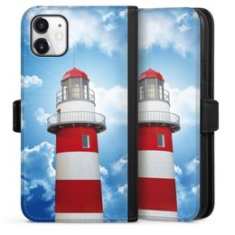 DeinDesign iPhone 11 Handy Klapph&uuml;lle Handyh&uuml;lle aus Kunst Leder schwarz Flip Case Cloud Lighthouse Sky Sideflip mit Lasche