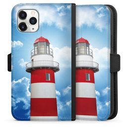 DeinDesign iPhone 11 Pro Handy Klapph&uuml;lle Handyh&uuml;lle aus Kunst Leder schwarz Flip Case Cloud Lighthouse Sky Sideflip mit Lasche