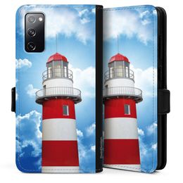 DeinDesign Galaxy S20 Handy Klapph&uuml;lle Handyh&uuml;lle aus Kunst Leder schwarz Flip Case Cloud Lighthouse Sky Sideflip mit Lasche