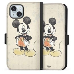 DeinDesign iPhone 15 Handy Klapph&uuml;lle Handyh&uuml;lle aus Kunst Leder schwarz Flip Case Water Colour Official Licensed Product Sideflip mit Lasche