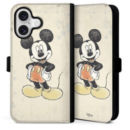 DeinDesign iPhone 16 Handy Klapph&uuml;lle Handyh&uuml;lle aus Kunst Leder schwarz Flip Case Water Colour Official Licensed Product Sideflip mit Lasche
