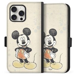DeinDesign iPhone 15 Pro Max Handy Klapph&uuml;lle Handyh&uuml;lle aus Kunst Leder schwarz Flip Case Water Colour Official Licensed Product Sideflip mit Lasche
