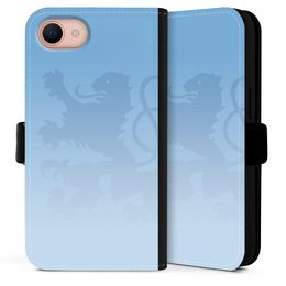 DeinDesign iPhone 16e Handy Klapph&uuml;lle Handyh&uuml;lle aus Kunst Leder schwarz Flip Case Official Licensed Product Logo Tsv 1860 M&uuml;nchen Sideflip mit Lasche