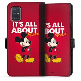 DeinDesign Galaxy A51 Handy Klapph&uuml;lle Handyh&uuml;lle aus Kunst Leder schwarz Flip Case Disney Official Licensed Product Mouse Sideflip mit Lasche