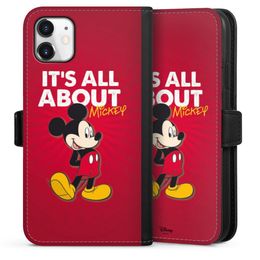 DeinDesign iPhone 11 Handy Klapph&uuml;lle Handyh&uuml;lle aus Kunst Leder schwarz Flip Case Disney Official Licensed Product Mouse Sideflip mit Lasche