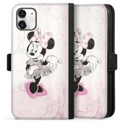 DeinDesign iPhone 11 Handy Klapph&uuml;lle Handyh&uuml;lle aus Kunst Leder schwarz Flip Case Vintage Minnie Mouse Disney Sideflip mit Lasche