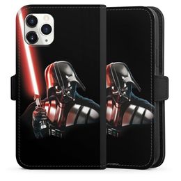DeinDesign iPhone 11 Pro Handy Klapph&uuml;lle Handyh&uuml;lle aus Kunst Leder schwarz Flip Case Merchandise Darth Vader Star Wars Sideflip mit Lasche