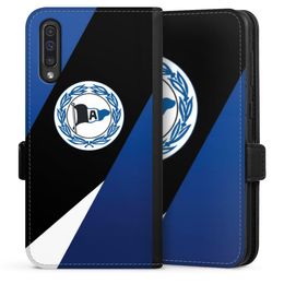 DeinDesign Galaxy A50 Handy Klapph&uuml;lle Handyh&uuml;lle aus Kunst Leder schwarz Flip Case Official Licensed Product Dsc Arminia Bielefeld Sideflip mit Lasche