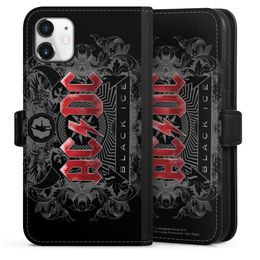 DeinDesign iPhone 11 Handy Klapph&uuml;lle Handyh&uuml;lle aus Kunst Leder schwarz Flip Case Merchandise Black Ice Acdc Sideflip mit Lasche