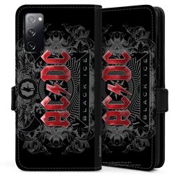 DeinDesign Galaxy S20 Handy Klapph&uuml;lle Handyh&uuml;lle aus Kunst Leder schwarz Flip Case Merchandise Black Ice Acdc Sideflip mit Lasche